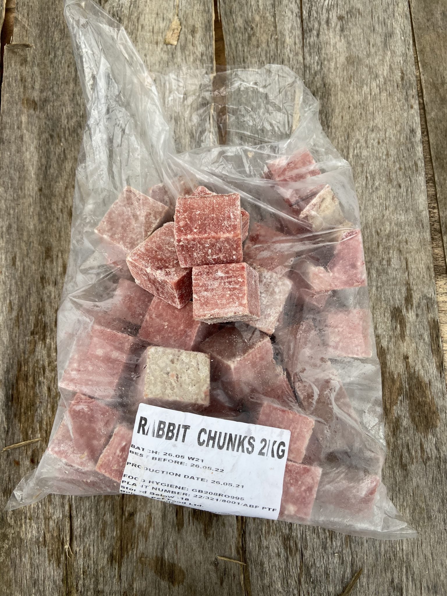 Rabbit chunks 2 kg – Paws to hooves
